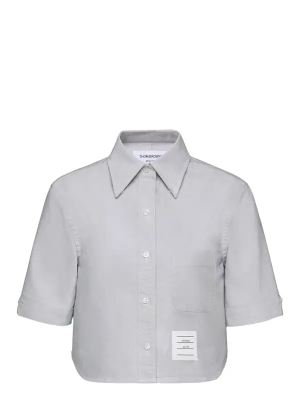 Thom Browne Oxford Short-sleeve Shirt - Grey