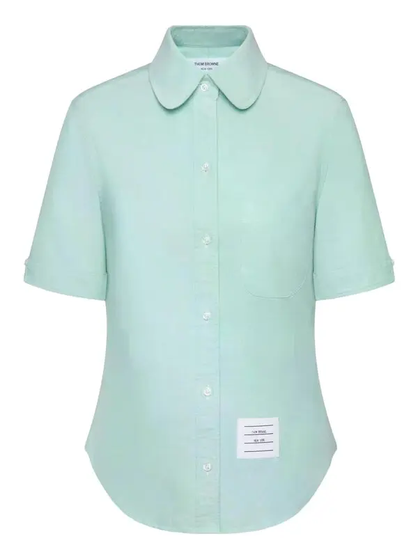 Thom Browne Oxford Round-collar Shirt - Blue