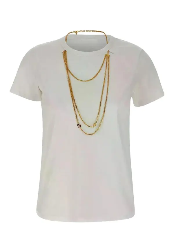 Elisabetta Franchi Chain-embellished T-shirt - White
