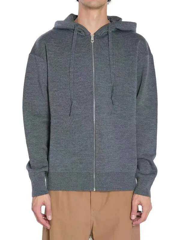 Loewe Anagram Ribbed Hoodie - Grey