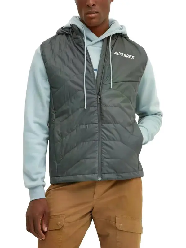 Adidas Hooded Quilted Vest - Green