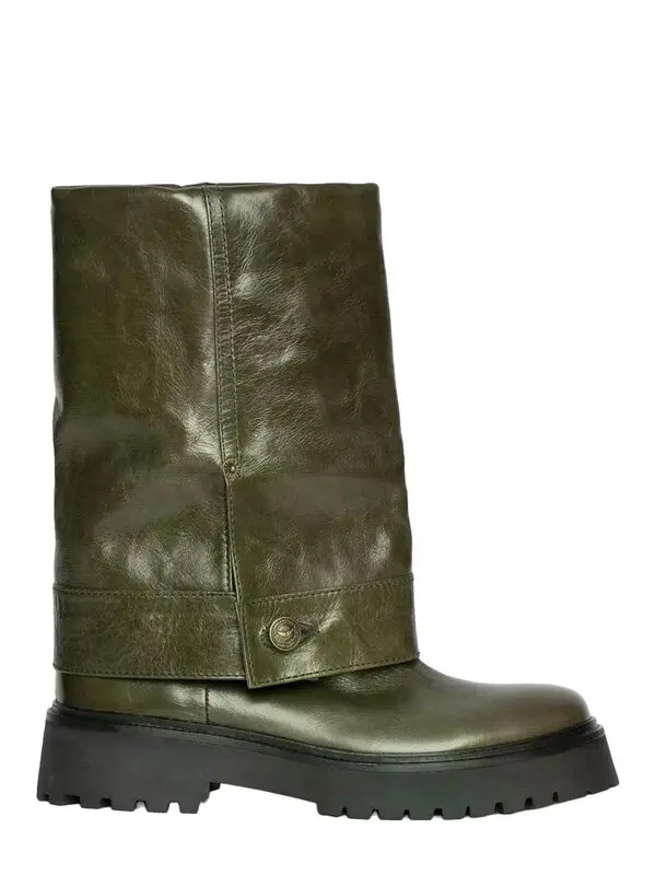 Zadig&Voltaire Angie Fold-over Leather Boots - Green