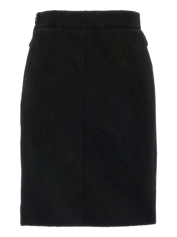 Chloé Bouclé Midi Skirt With Pocket - Black