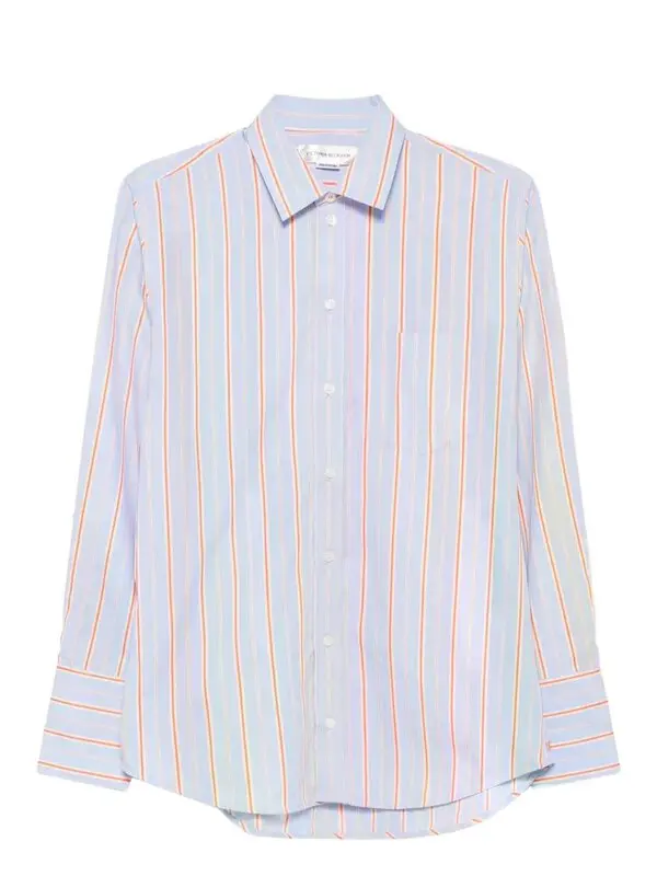 Victoria Beckham Striped Long-sleeve Shirt - Blue