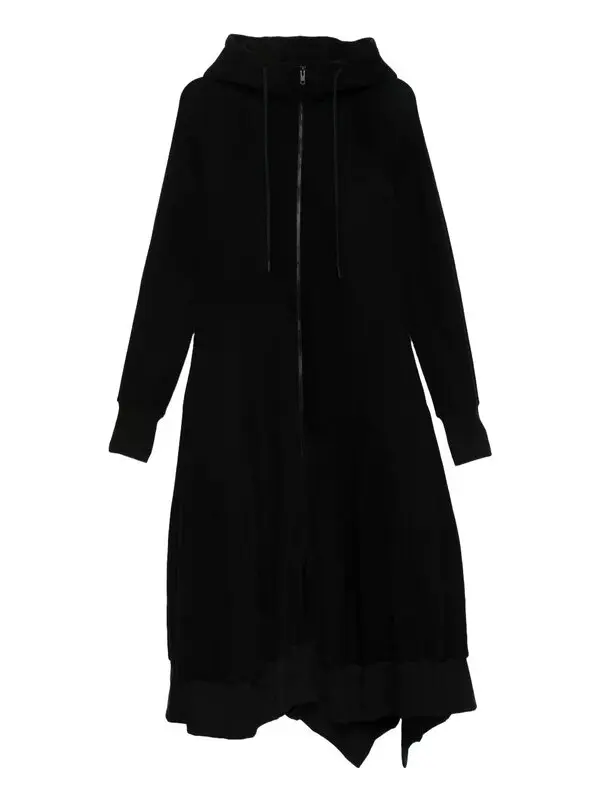 Yohji Yamamoto Hooded Asymmetrical Coat - Black