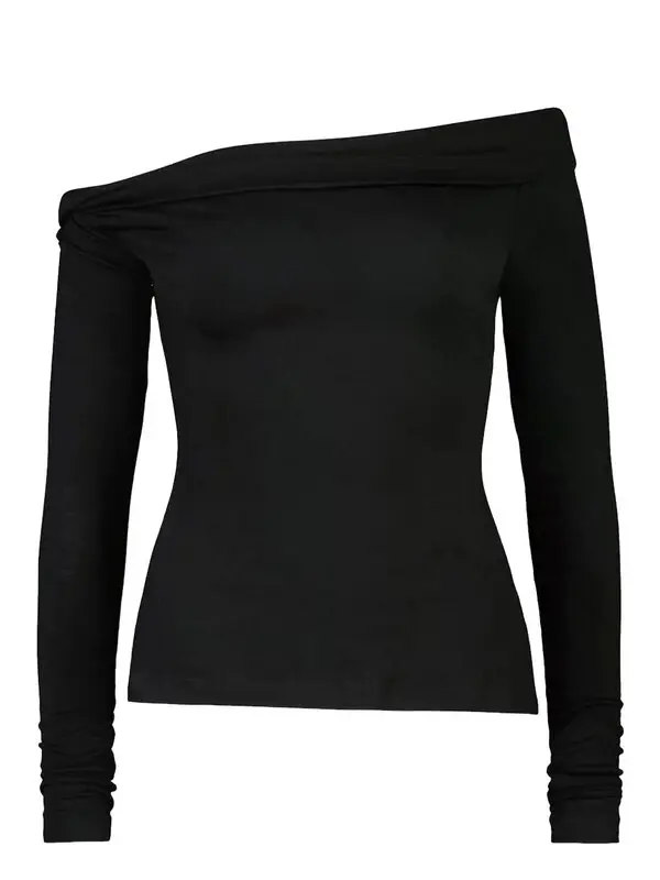 Paris Georgia Elemental Manahou Asymmetric Off-shoulder Top - Black