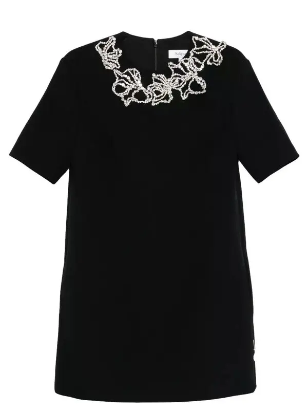 Safiyaa Embellished Mini Day Dress - Black