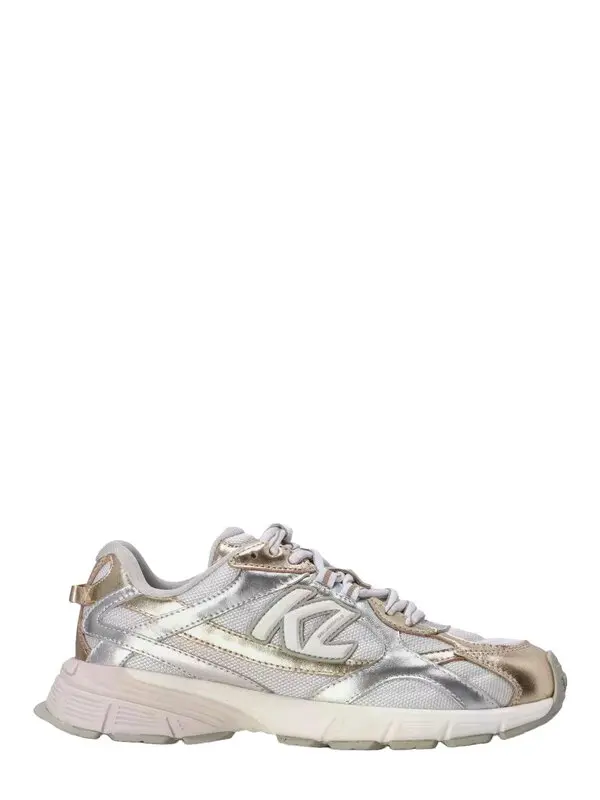 Karl Lagerfeld Orion Metallic-effect Panelled Low-top Sneakers - Silver