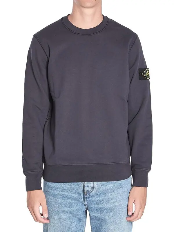 Stone Island Organic Cotton Fleece Sweatshirt - Blue