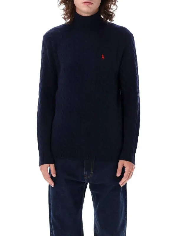 Ralph Lauren Cable Knit High-neck Sweater - Hunter Navy