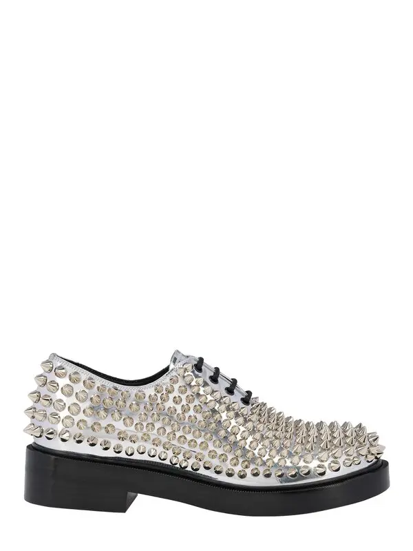 CHRISTIAN LOUBOUTIN Leather Oxford Shoes - Silver