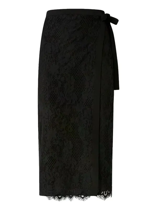 Pinko Lace Midi Wrap Skirt - Black