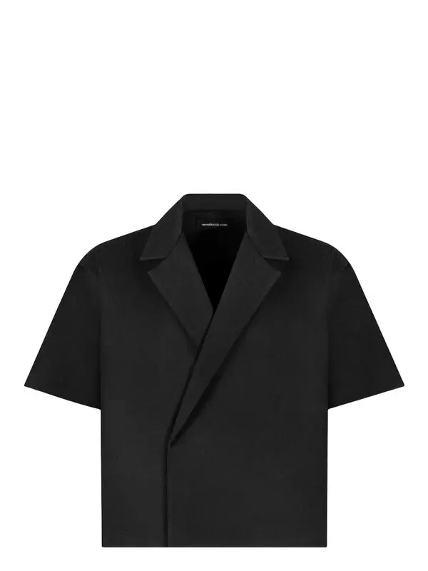 Manière De Voir Abel Boxy Twill Double-breasted Shirt - Black