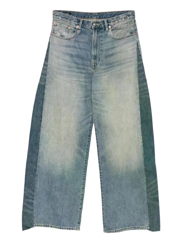 R13 Colour-block Panelled Jeans - Blue