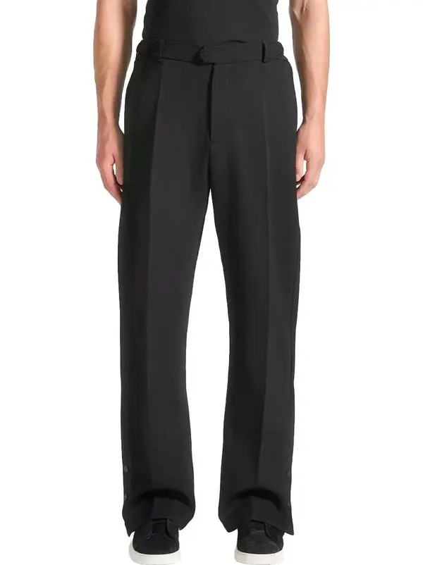 Manière De Voir Relaxed Fit Tailored Trousers With Button Cuffs - Black