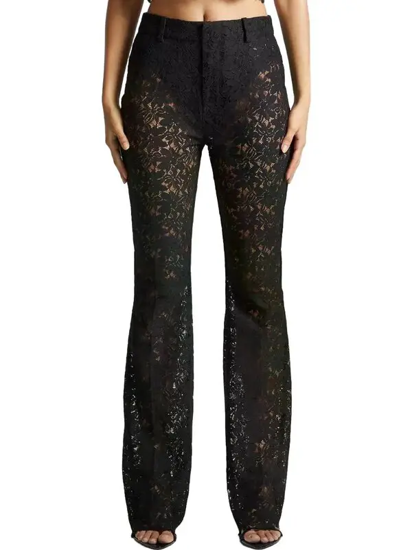 Manière De Voir Lace Flared Trousers - Black