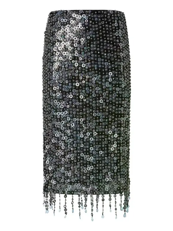 Pinko Sequinned Midi Skirt - Grey
