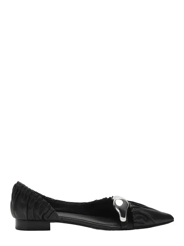 Manière De Voir Céleste Flat Pumps With Metal Detail - Black