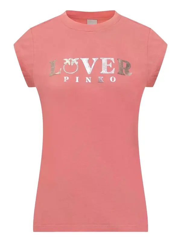 Pinko Logo-embossed Short-sleeve T-shirt - Pink