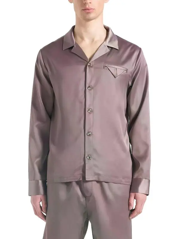 Manière De Voir Constant Satin Overshirt - Brown