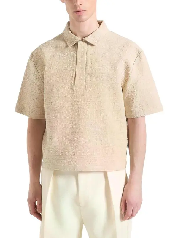 Manière De Voir Simon Textured Polo Shirt - Neutrals
