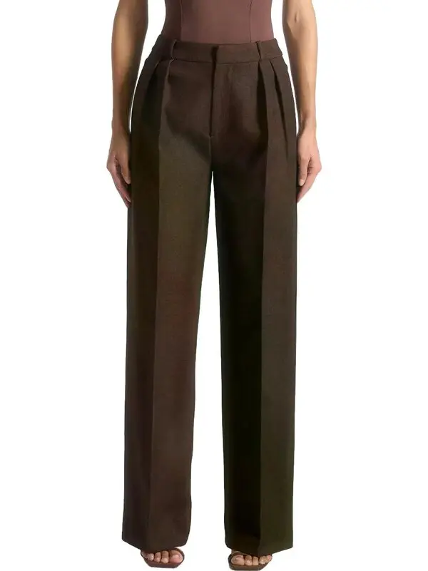 Manière De Voir Julie Twin-pleat Tailored Trousers - Brown
