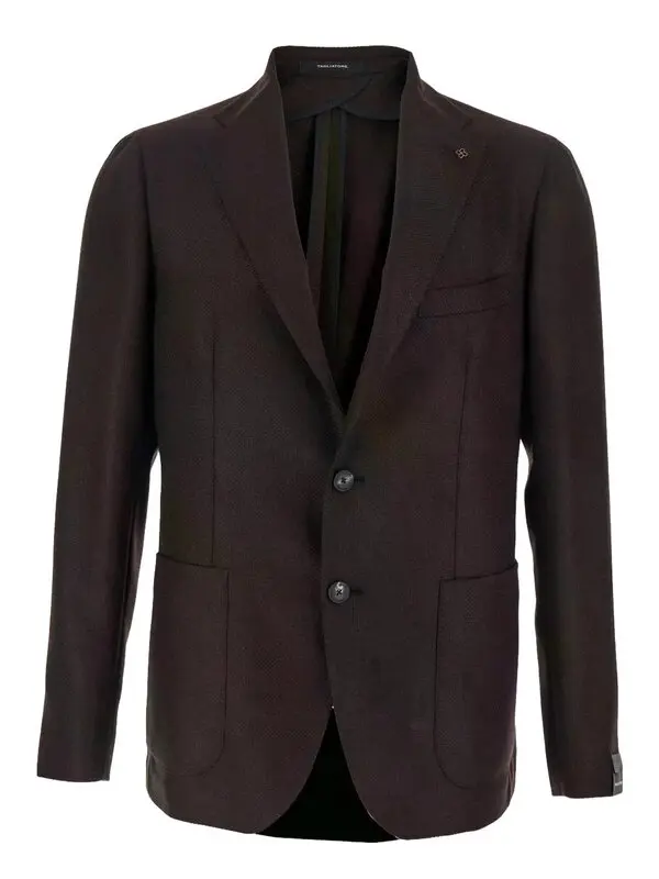 Tagliatore Single-breasted Patch-pocket Blazer - Brown