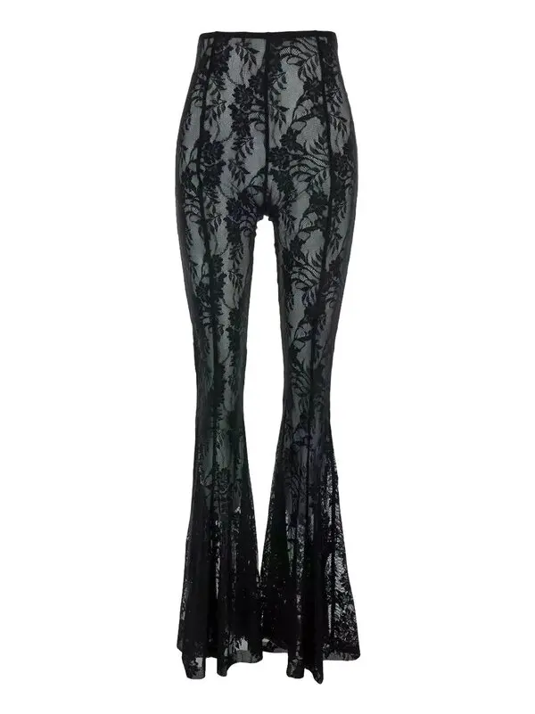 Norma Kamali Floral-lace Trousers - Black