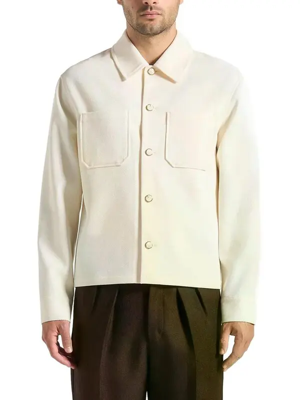 Manière De Voir Benoit Twill Pocket Cropped Shirt - Neutrals