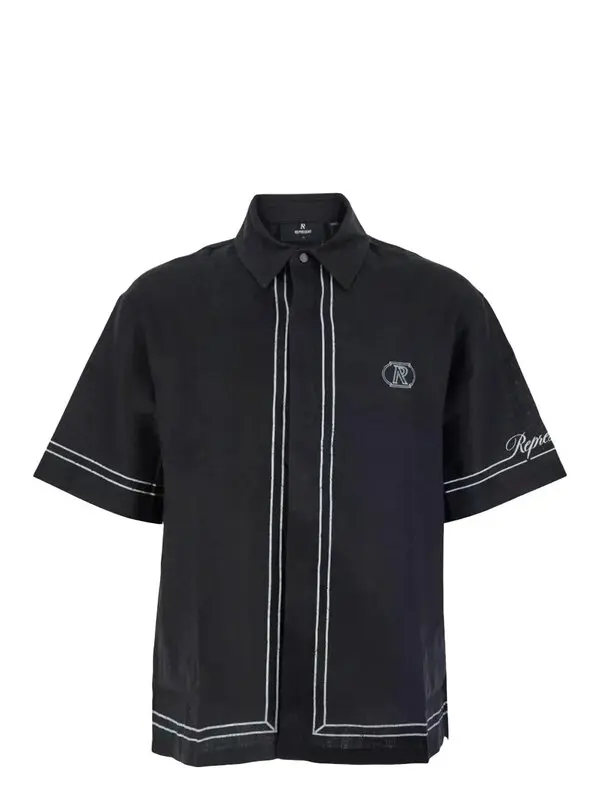 REPRESENT Jet Embroidered-border Shirt - Black