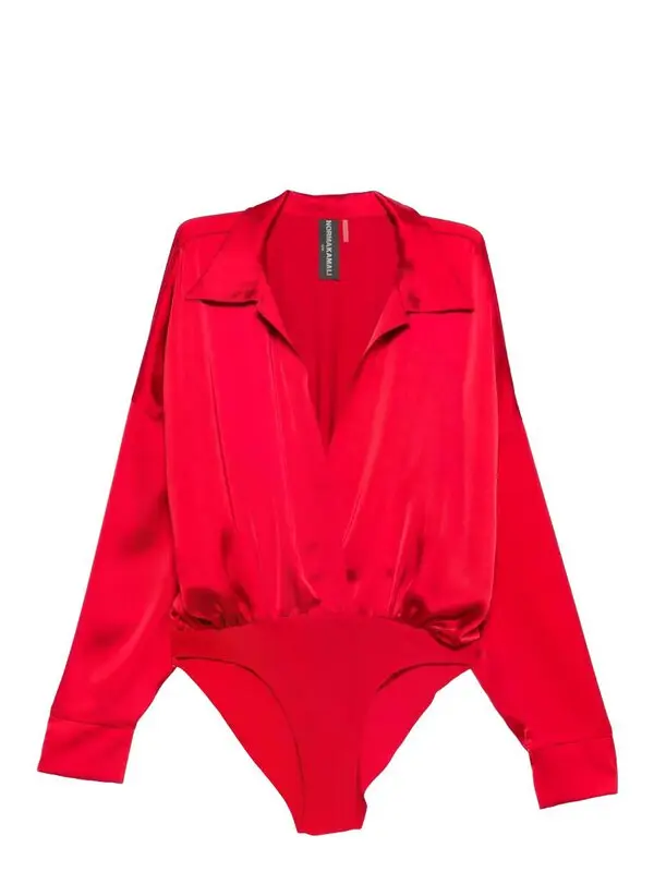 Norma Kamali Satin Bodysuit - Red