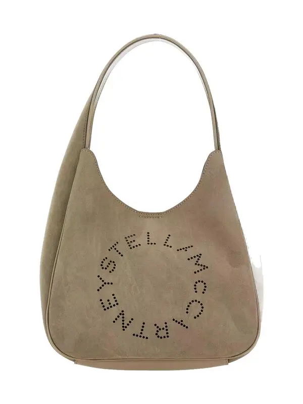 Stella McCartney Logo Suede Tote - Neutrals