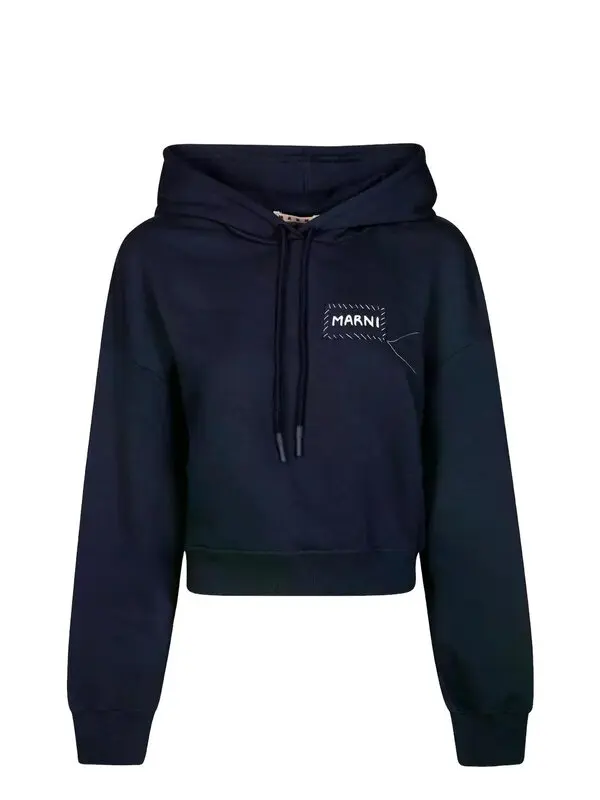 Marni Embroidered Hoodie - Blue