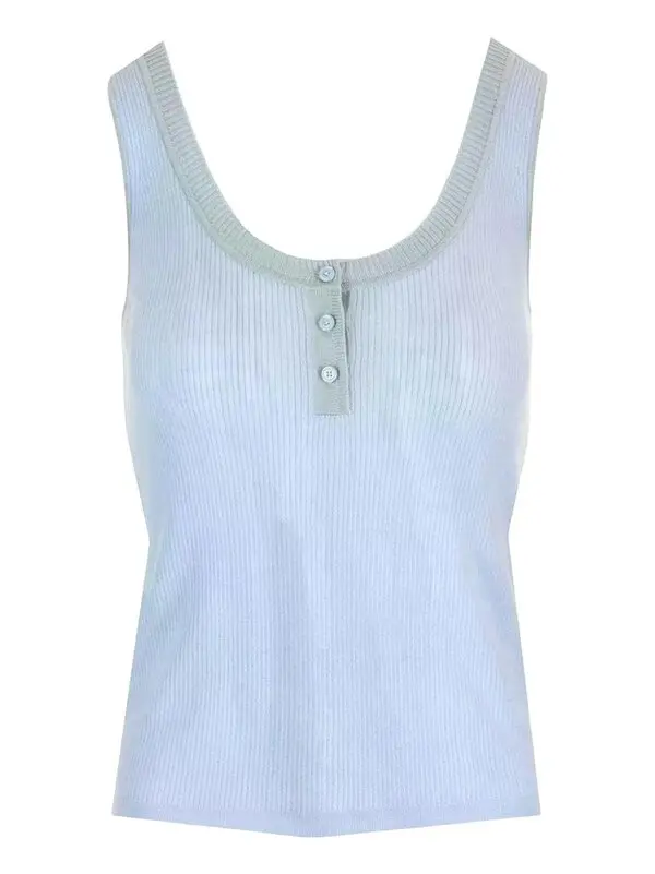 Chloé Ribbed Button-fastening Top - Blue