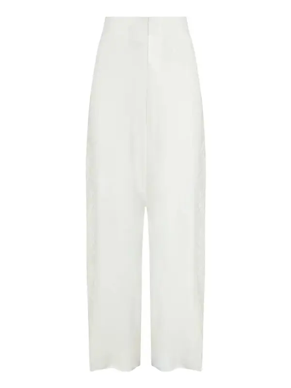 LETHICIA BRONSTEIN Lace-insert Trousers - White