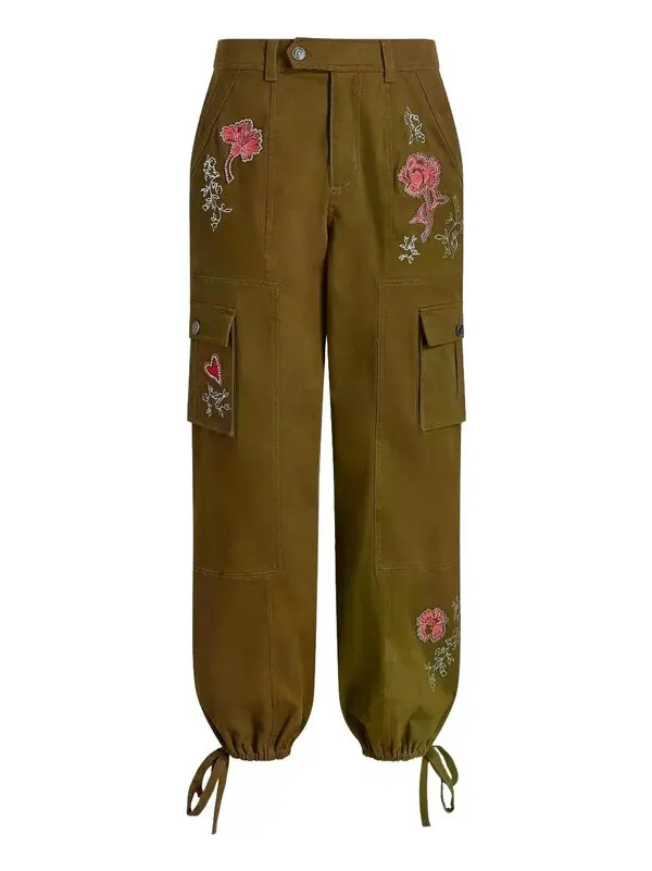 Cinq À Sept Zola Embroidered Cargo Pants - Green