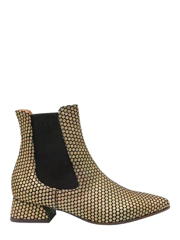 Chie Mihara 35mm Pointed-toe Polka-dot Boots - Gold
