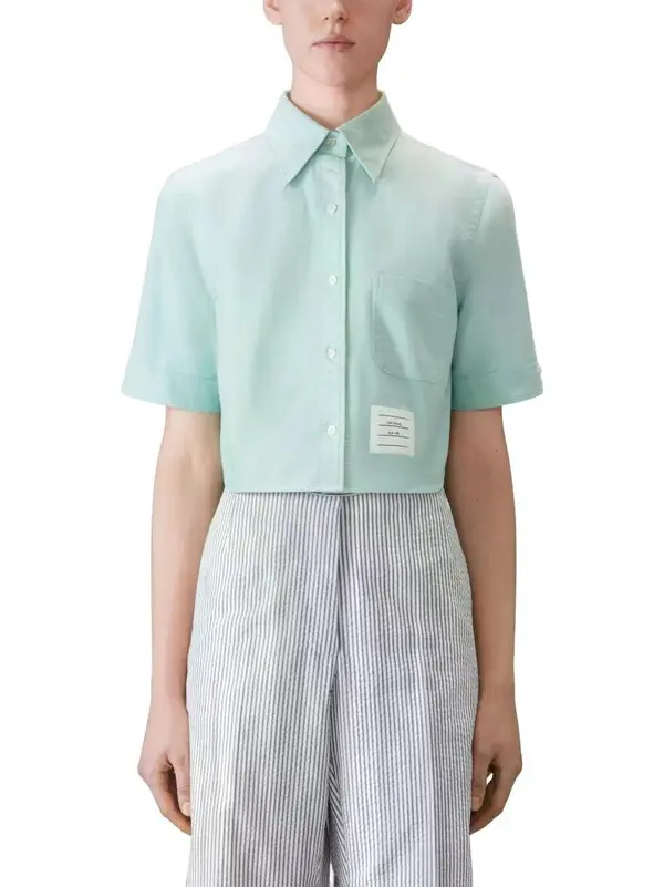 Thom Browne Short-sleeve Button Down Shirt - Blue