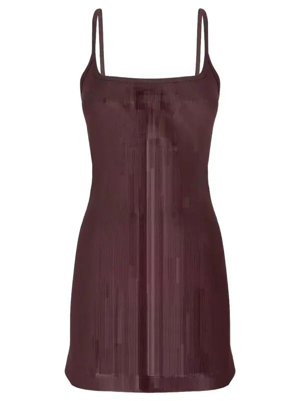 Attico Ribbed Mini Dress - Brown