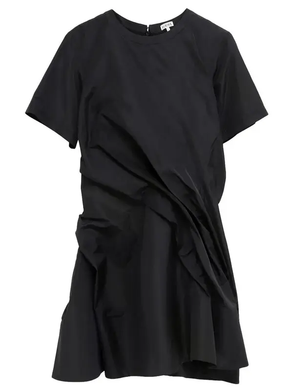 Loewe Draped Short-sleeved Dress - Black