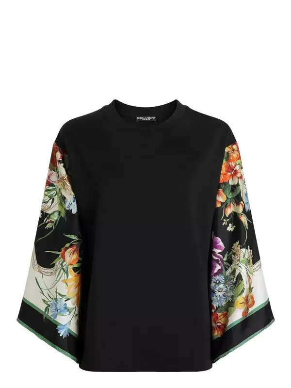 Dolce & Gabbana Floral-print T-shirt - Black