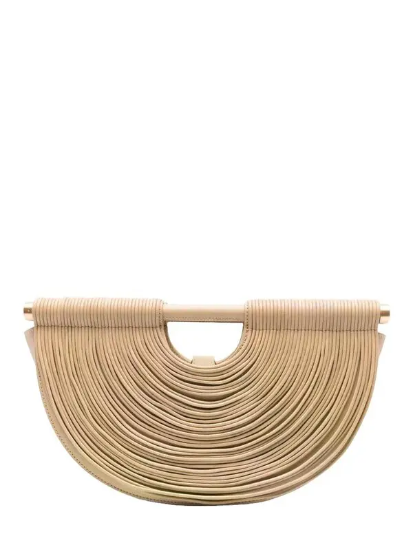 Cult Gaia Lou Pleated Half-moon Tote Bag - Neutrals