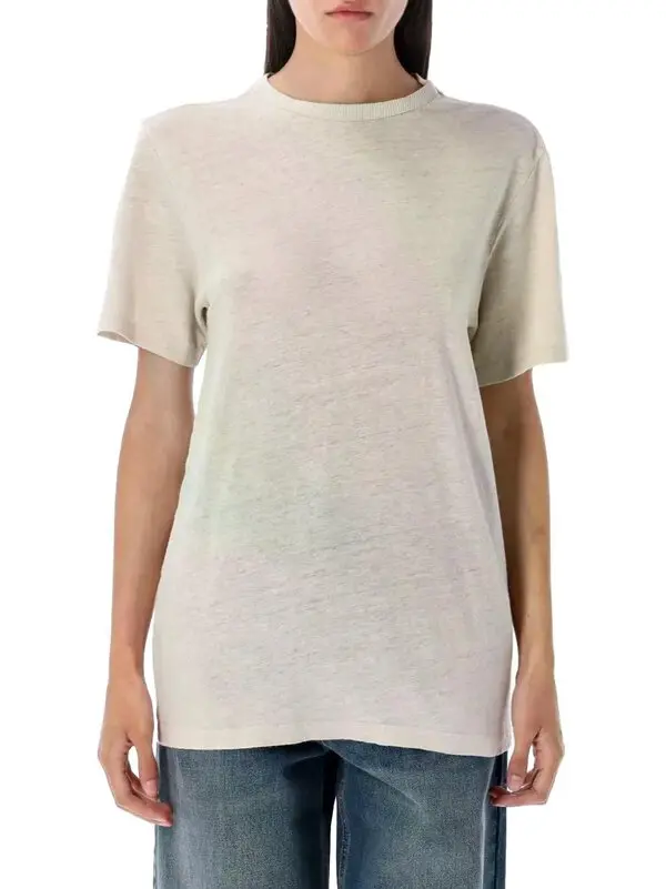 MARANT ETOILE Linen Crew-neck T-shirt - Brown