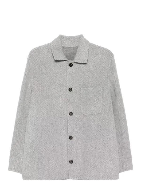 Eleventy Herringbone Wool Jacket - Grey