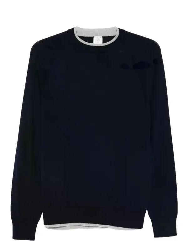 Eleventy Raglan-sleeve Wool Sweater - Blue