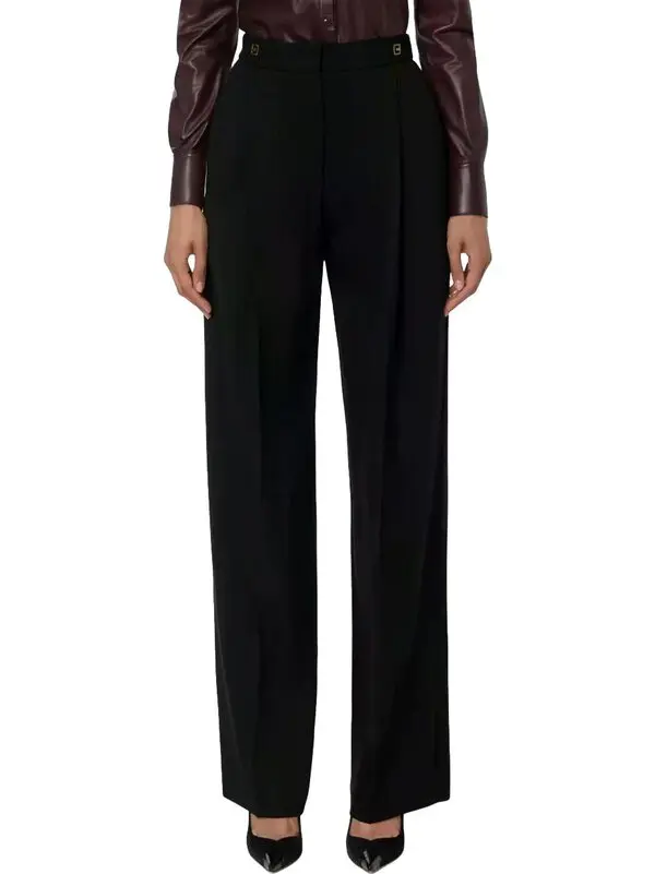 Elisabetta Franchi Pleated Trousers - Black