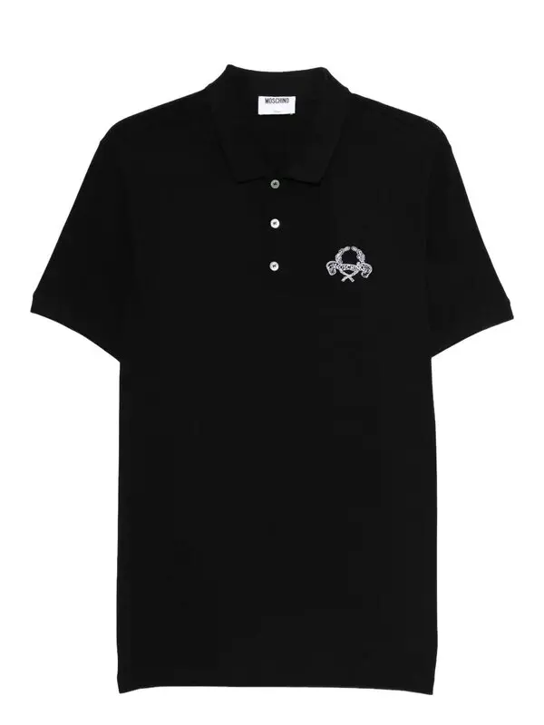 Moschino Logo-embroidered Polo Shirt - Black