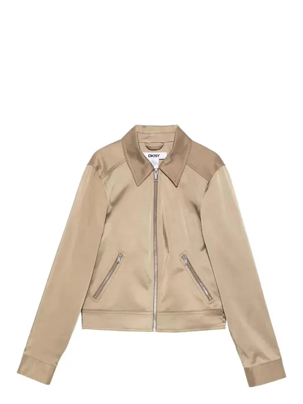 Dkny Zip-up Jacket - Neutrals