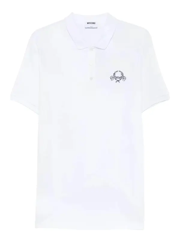 Moschino Logo-embroidered Polo Shirt - White