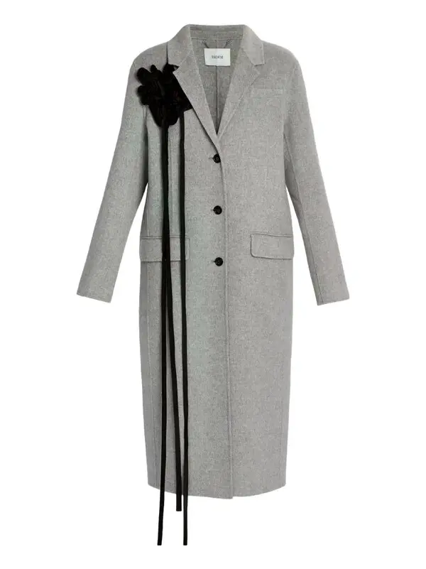Erdem Floral-appliqué Tailored Coat - Grey